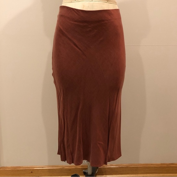 INTERMIX | Skirts | New Intermix Silky Long Skirt Rust Copper Brown ...
